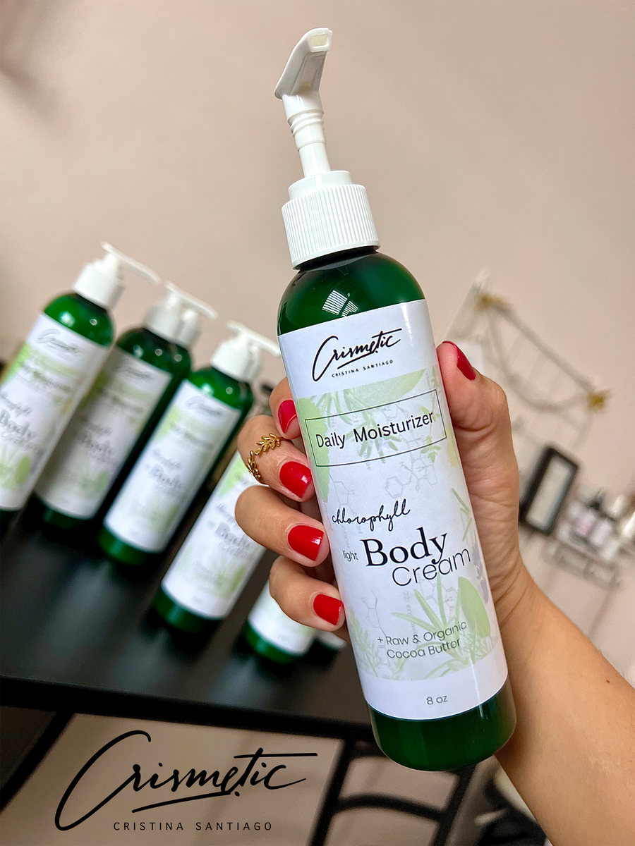 Chlorophyll & Moringa Body Cream w/ Organic Cocoa Butter - Light textu ...
